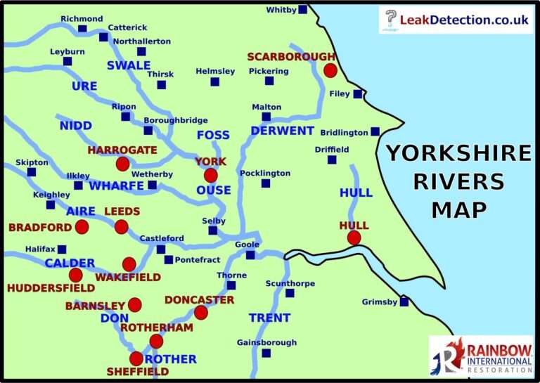 Yorkshire Rivers Map and Guide | LeakDetection.co.uk